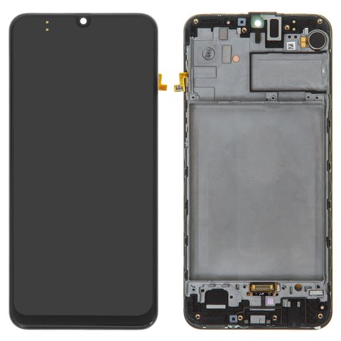 LCD compatible with Samsung M307 Galaxy M30s, (black, with frame ...